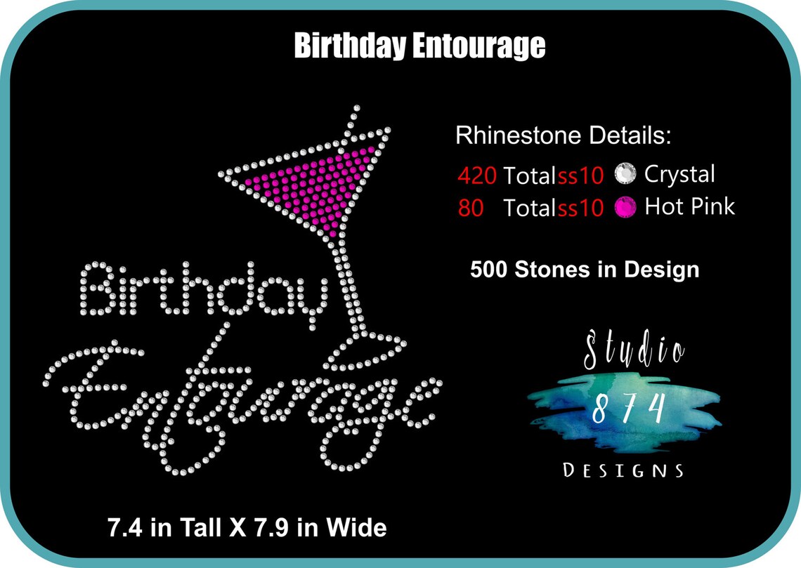 Birthday Rhinestone Transfer Template Pattern Stencil | Etsy