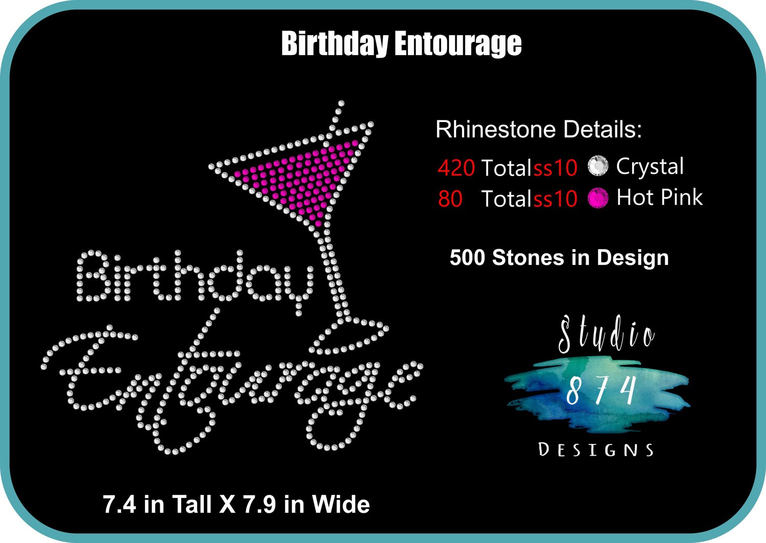 Birthday Rhinestone Transfer Template Pattern Stencil | Etsy