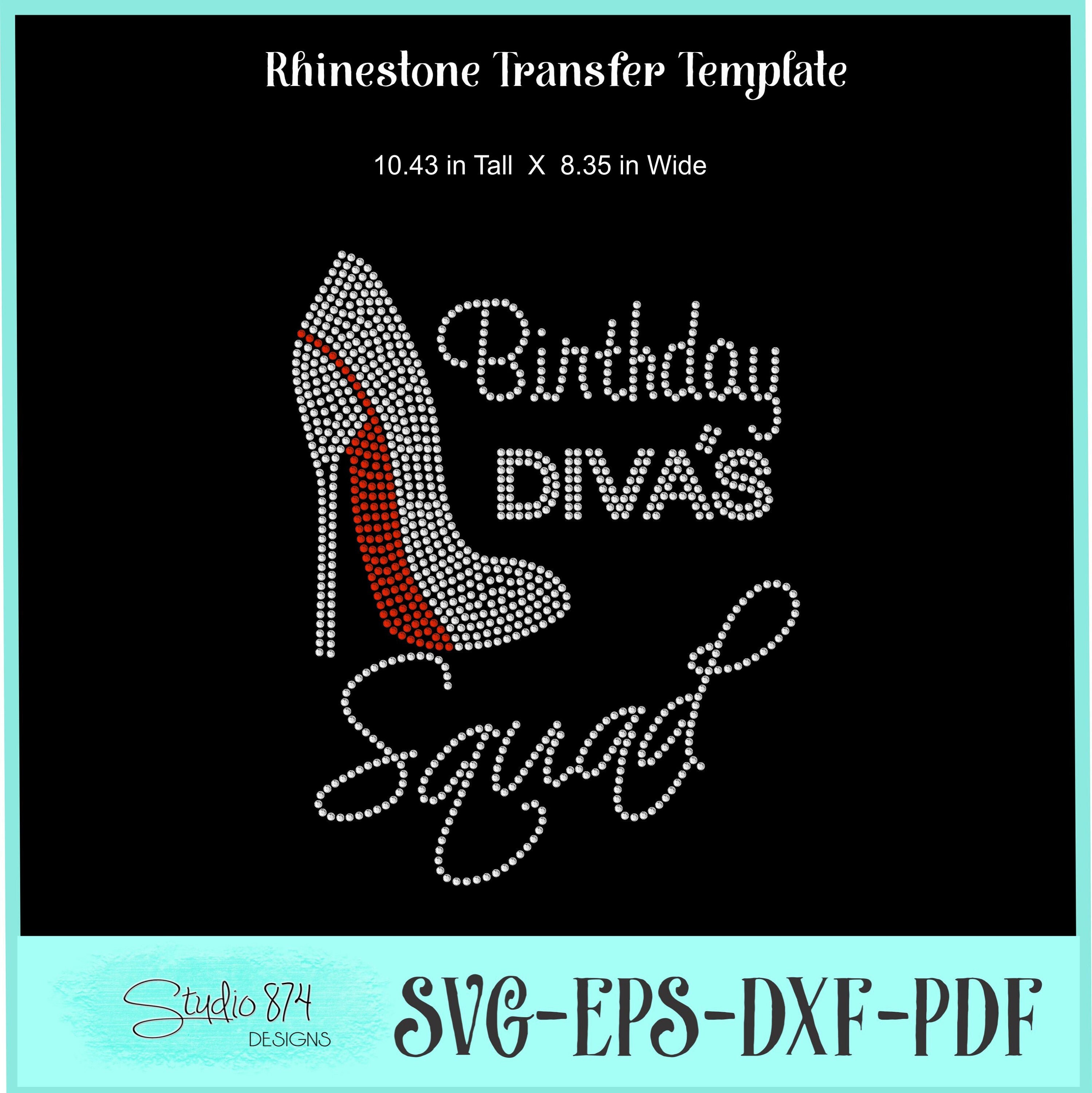 Birthday Diva Squad Rhinestone SVG Transfer Template EPS | Etsy