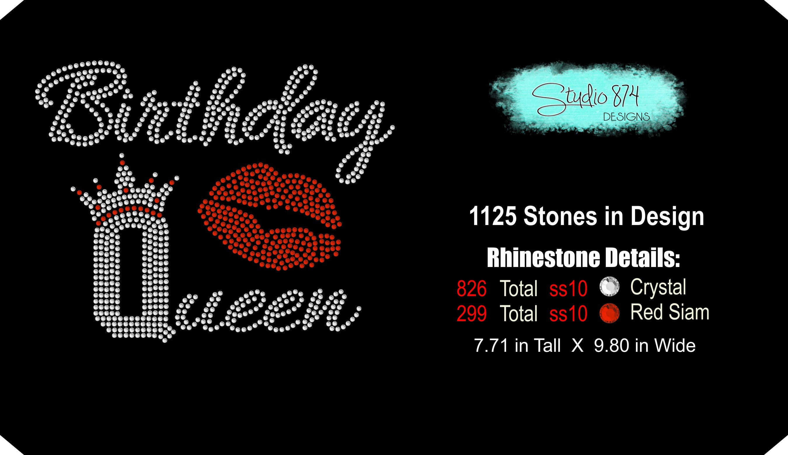 Birthday Queen Rhinestone SVG Template EPS Instant Download - Etsy