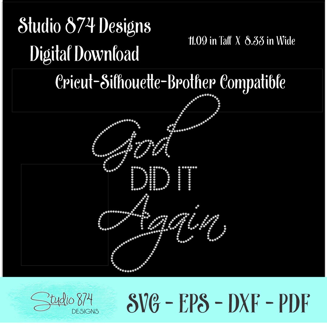 Faith Rhinestone Transfer Template Pattern Stencil DOWNLOAD -god Did It ...