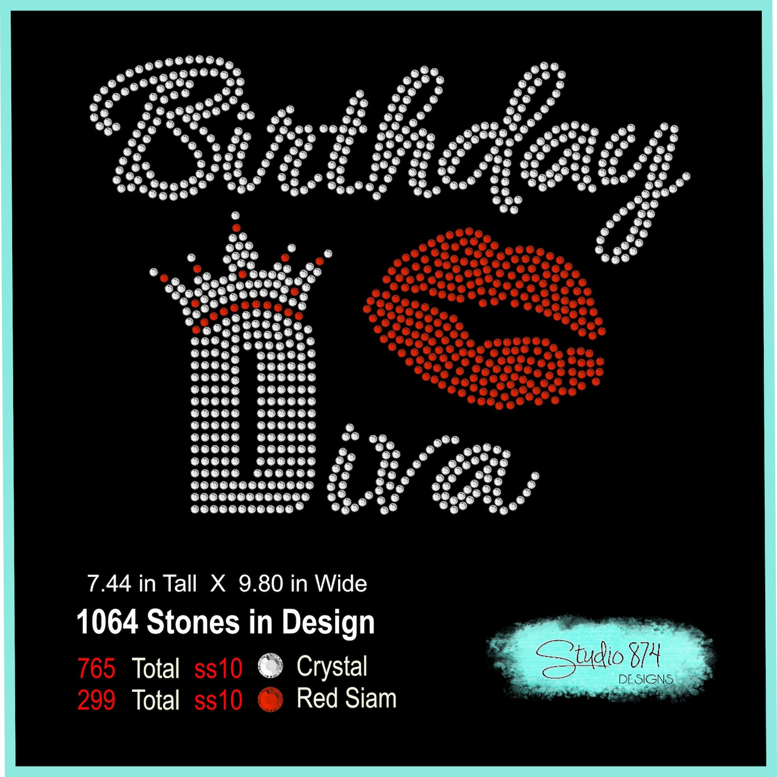 Birthday Diva Rhinestone SVG Transfer Template EPS Digital | Etsy