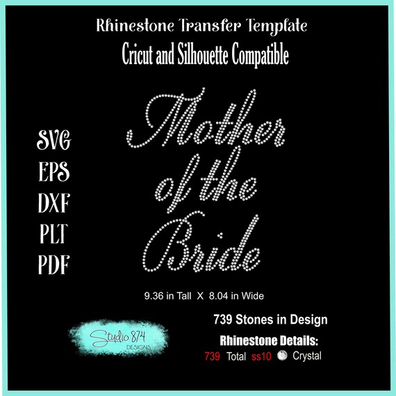 Mother of the Bride Rhinestone Transfer Template for | Etsy