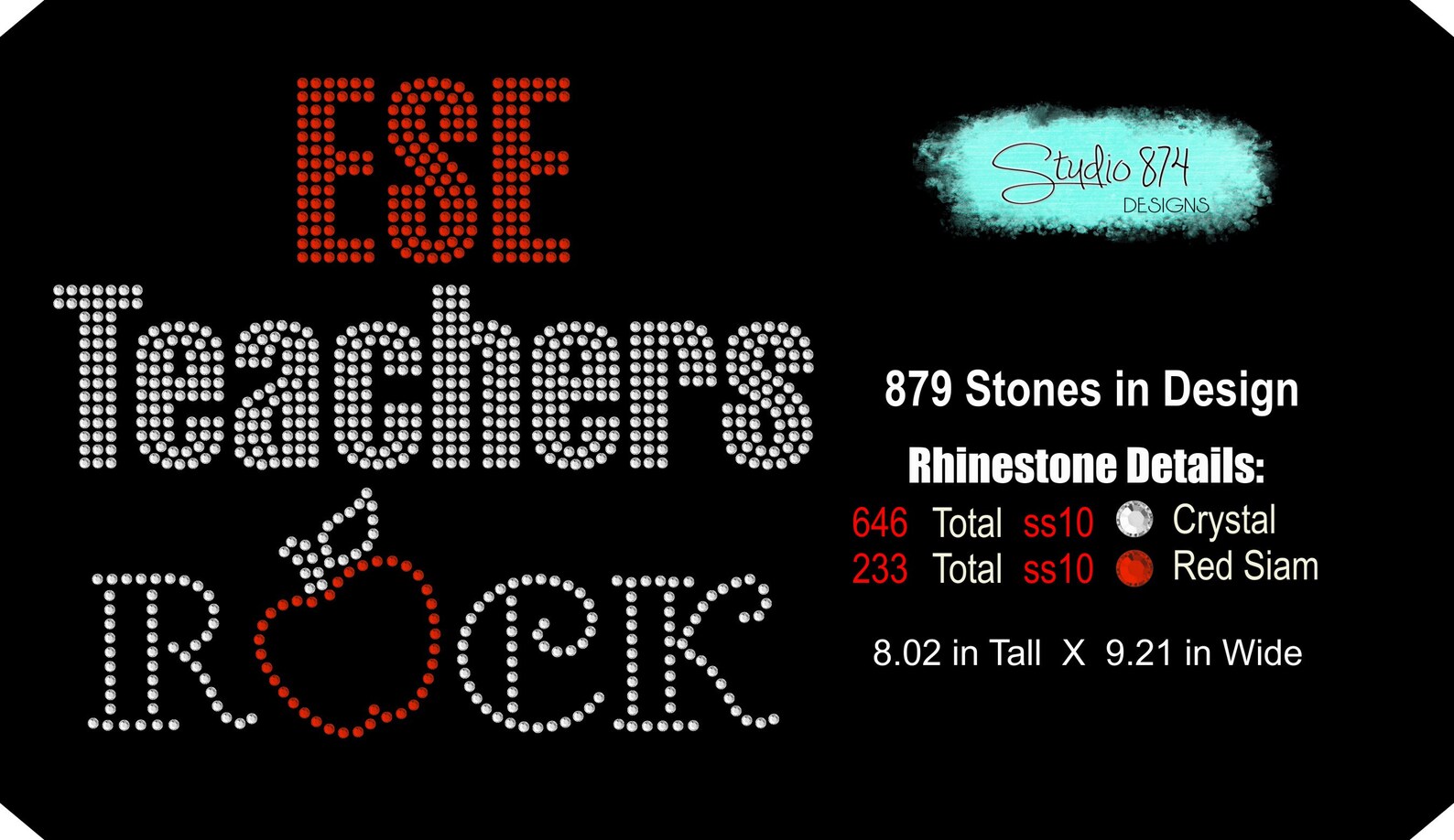 ESE Teacher Rhinestone SVG Template EPS Sticky Flock Digital - Etsy