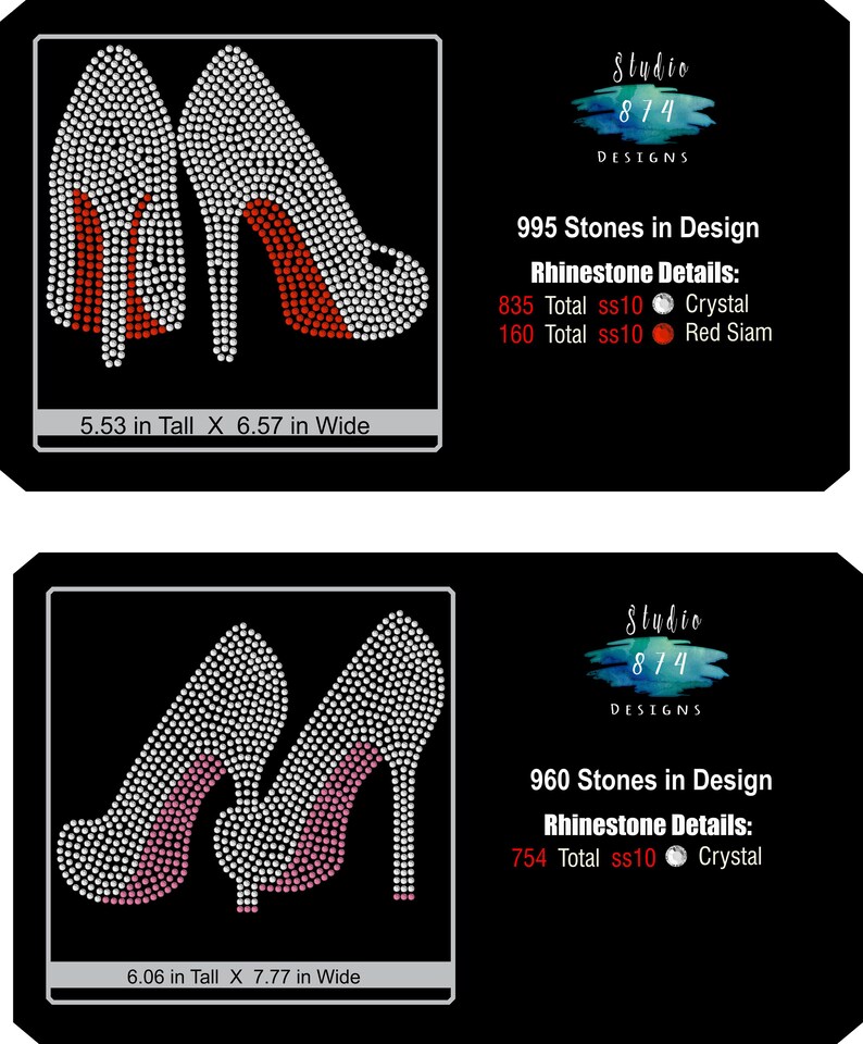 Shoe Bundle Rhinestone Transfer Template Pattern Stencil | Etsy