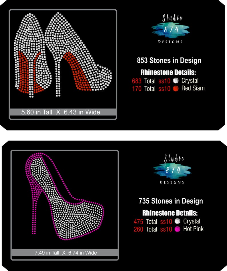 Shoe Bundle Rhinestone Transfer Template Pattern Stencil - Etsy