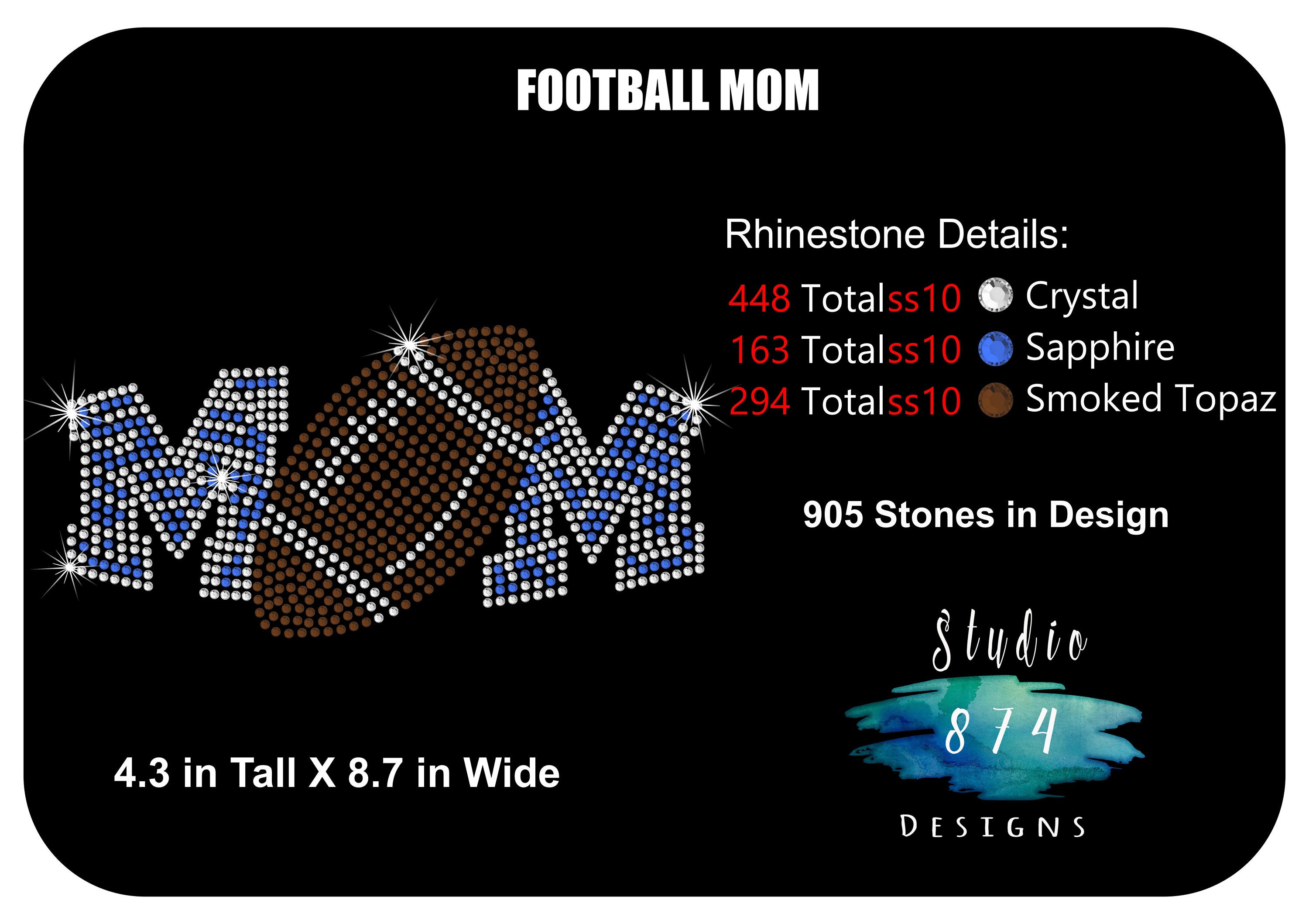 Football Mini Bundle 2 Rhinestone Transfer Template SVG | Etsy