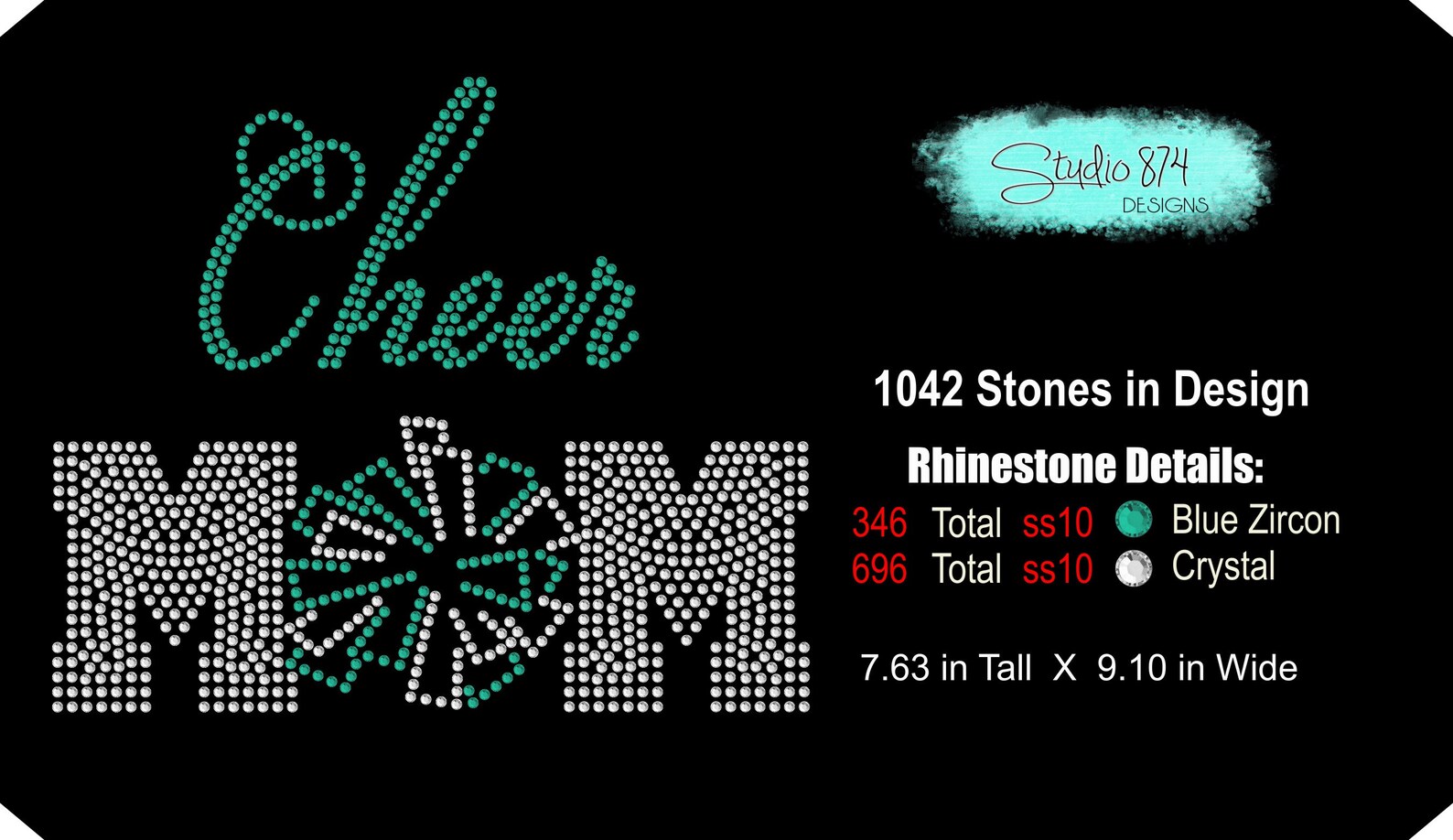 Cheer Mom Rhinestone SVG Transfer Template Sticky Flock EPS - Etsy