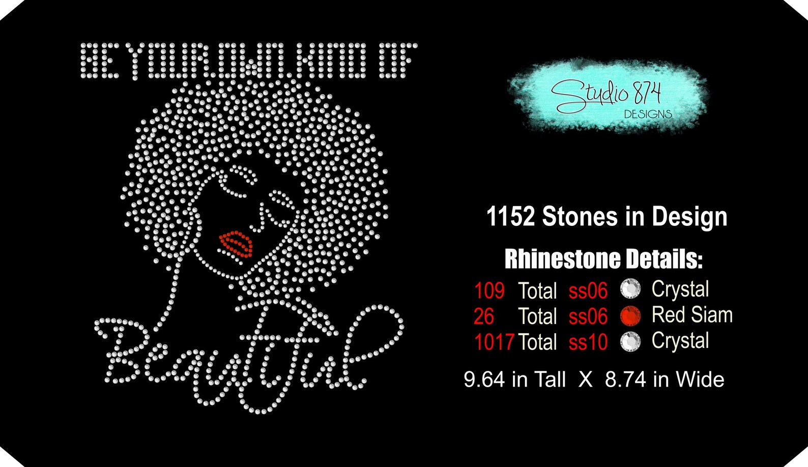 Afro Rhinestone SVG Template Beautiful EPS Instant Download - Etsy