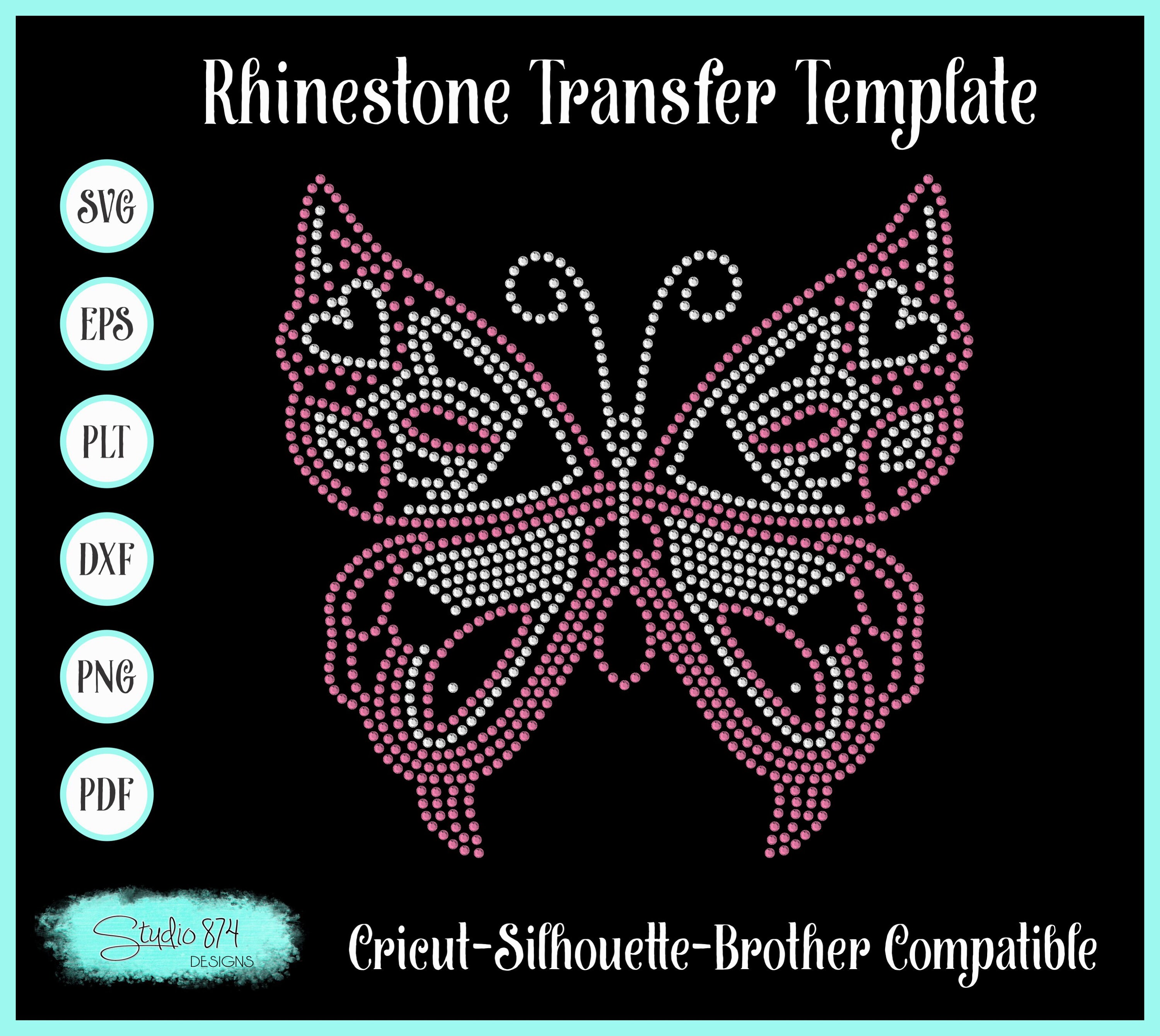 Butterfly Rhinestone SVG Template EPS Instant Download - Etsy