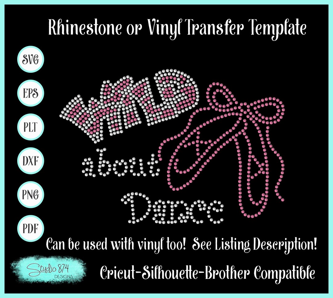 Rhinestone Dance Digital Download SVG Template Sticky Flock or Faux ...