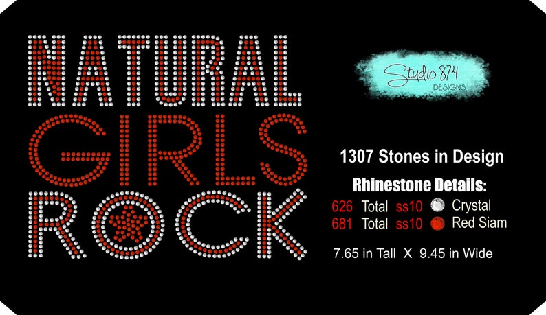 Natural Girls Rock Rhinestone SVG Template - Diva EPS Sticky Flock ...