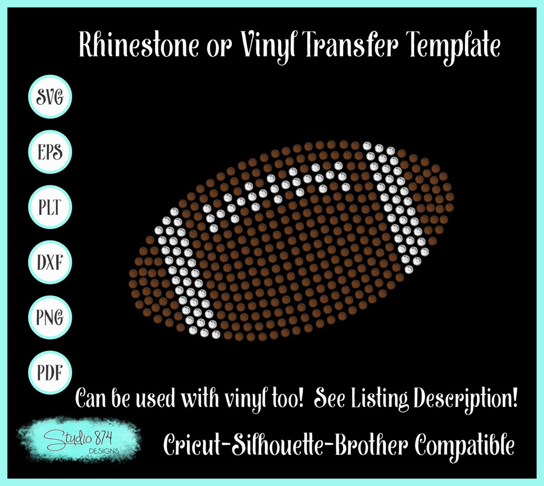 Rhinestone Football Transfer Template (digital Download - Svg, Eps, Dxf ...