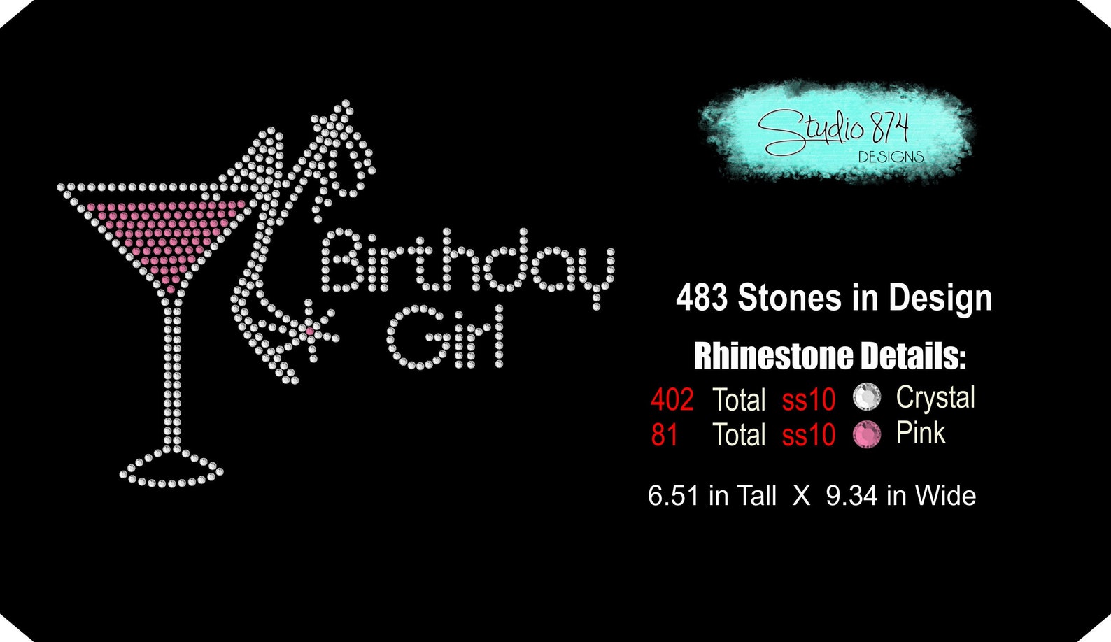 Birthday Girl Rhinestone SVG Template Sticky Flock EPS - Etsy