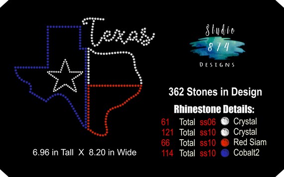 Texas Rhinestone Transfer Template Pattern Stencil American | Etsy