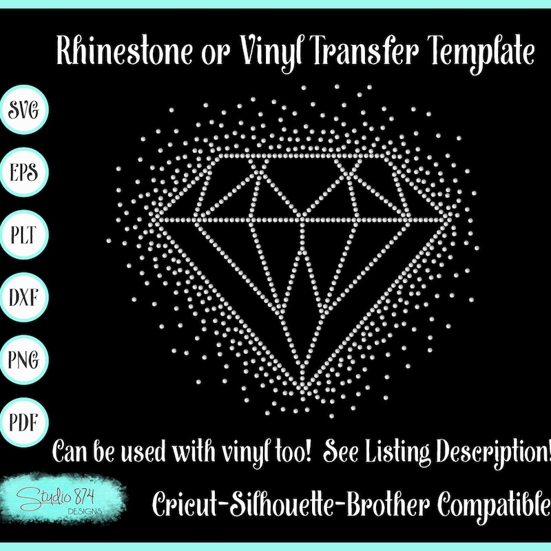Rhinestone Diamond Svg File - Etsy