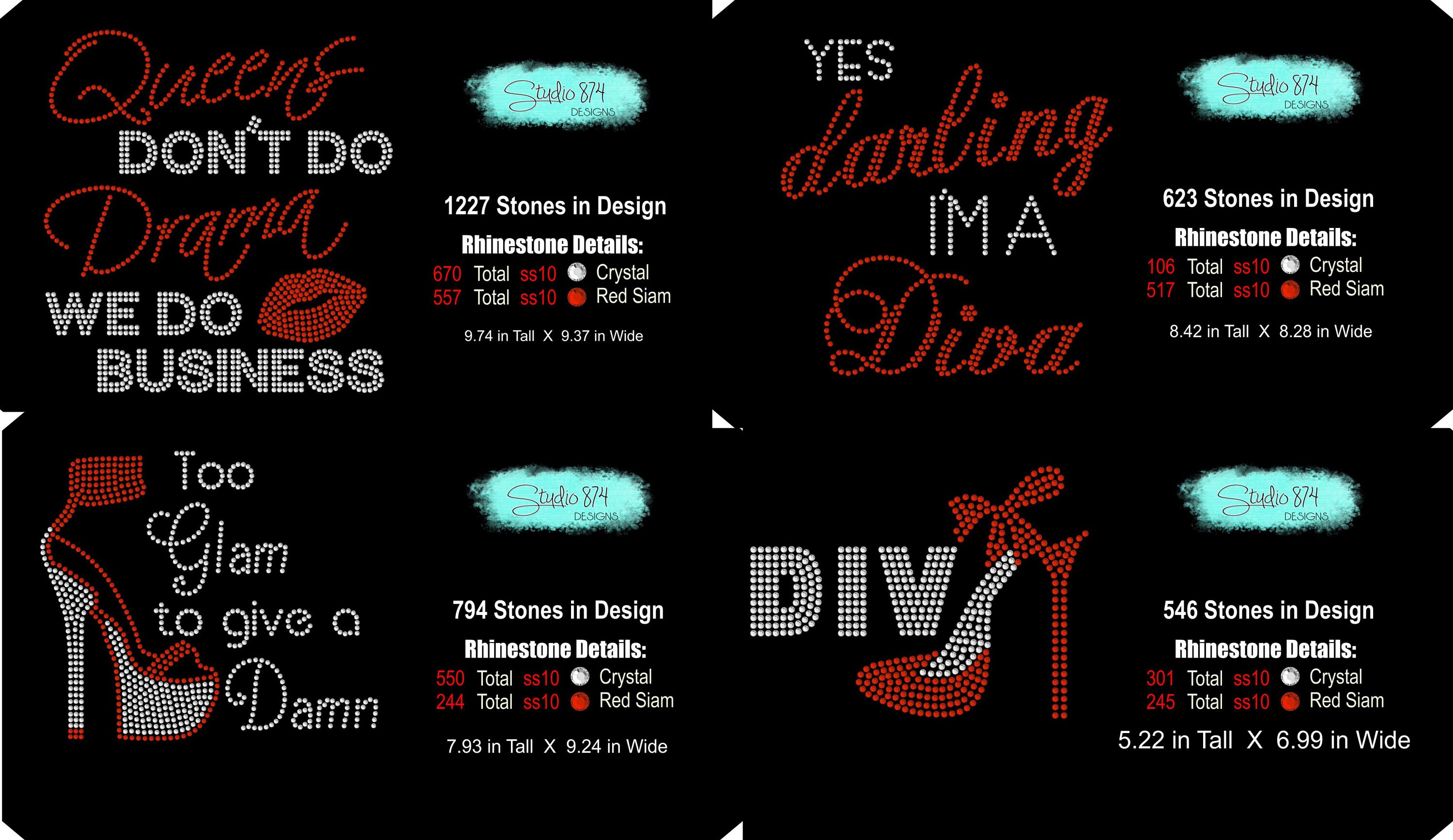Diva Rhinestone Template MEGA Bundle SVG Download 36 Designs - Etsy