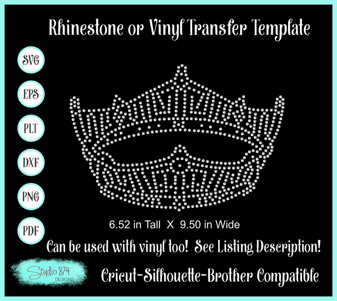 Miss America Crown Rhinestone SVG - Pageant Design - Faux Rhinestone ...