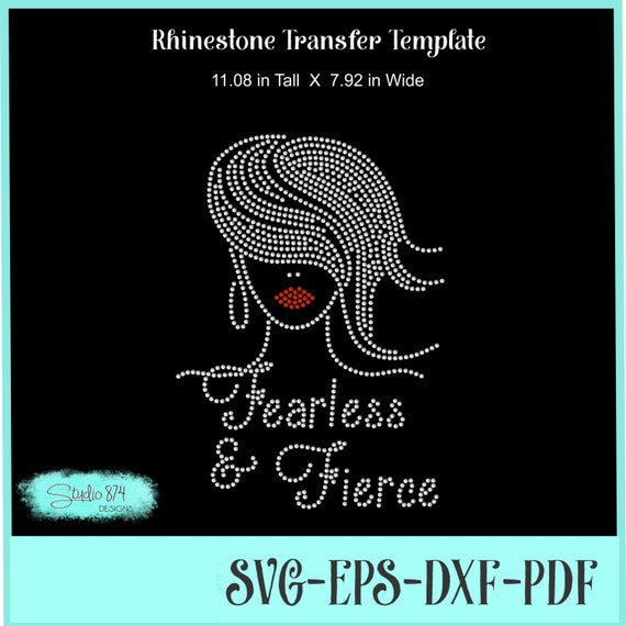 Rhinestone Transfer Template Pattern Stencil Fearless and - Etsy