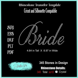 Bride Rhinestone Transfer Template for Bride-wedding-bachelorette - Etsy