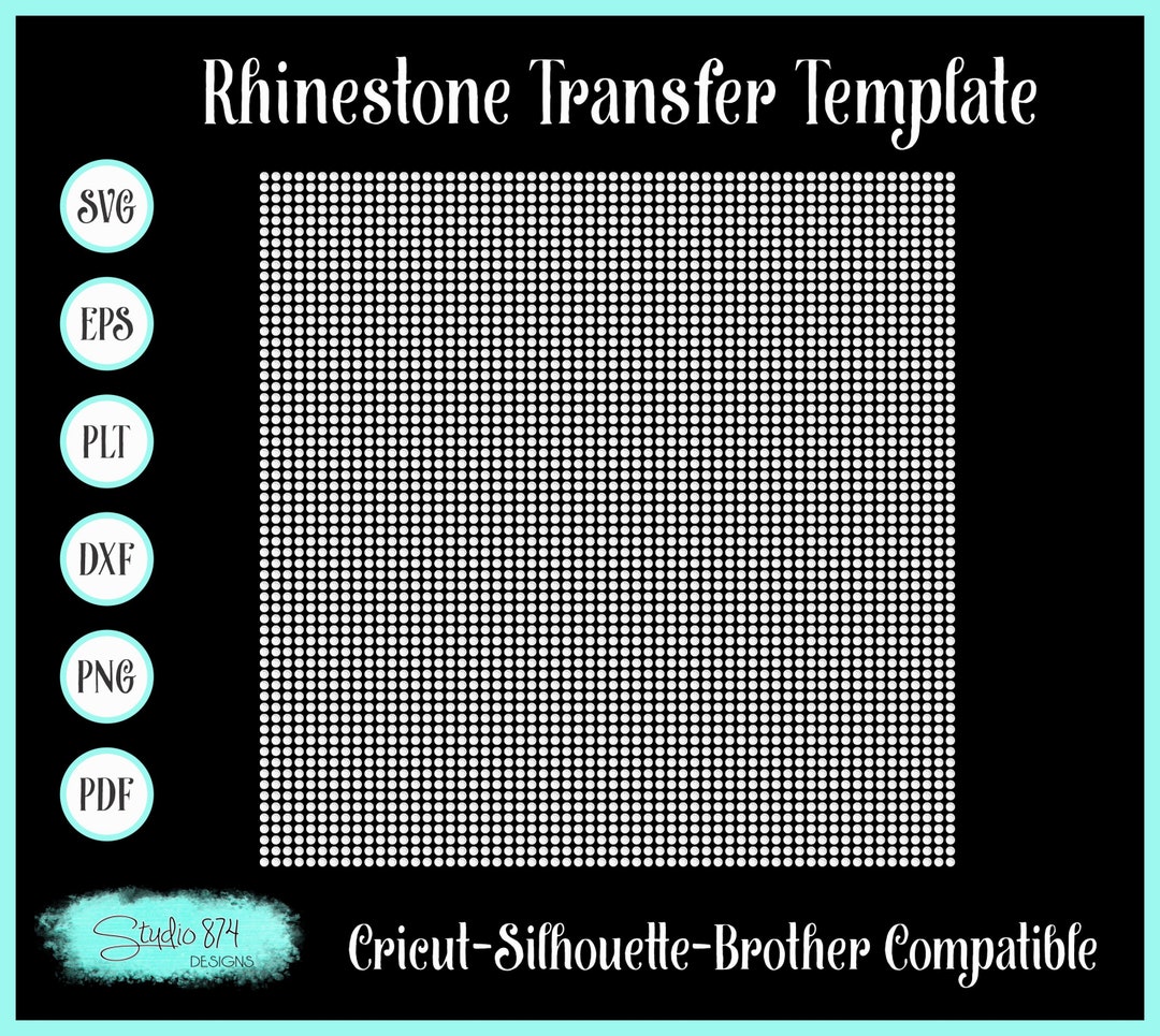 Rhinestone SVG Digital Download - 10x10 Rhinestone Sheet Sticky Flock ...
