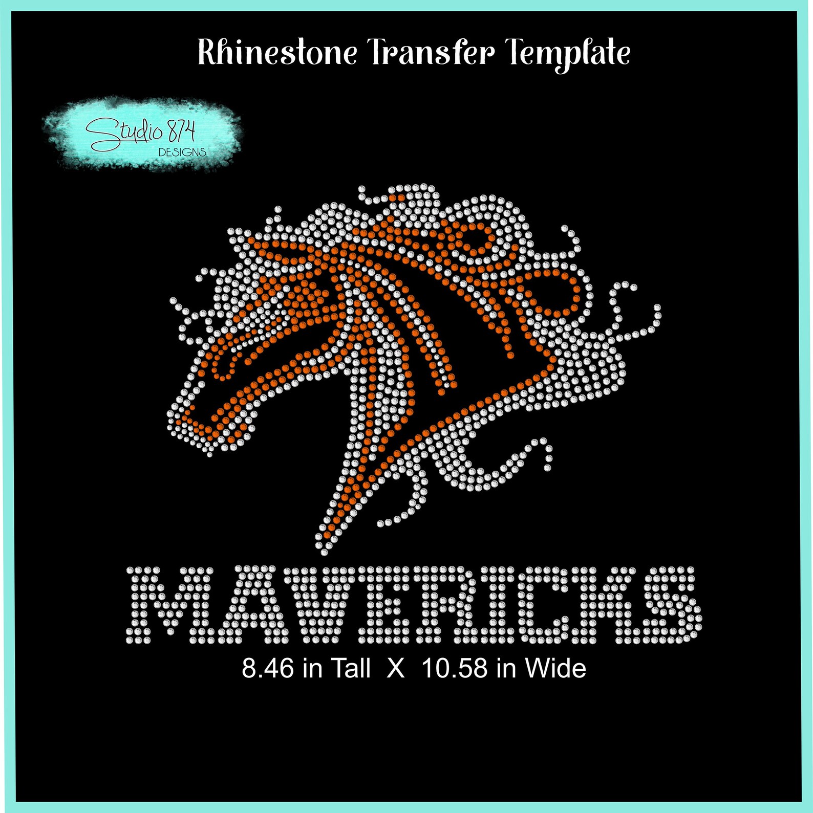 Mavericks Horse Mascot Rhinestone Transfer Template School | Etsy