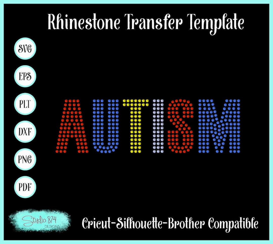 Autism Awareness Rhinestone SVG Digital Download - SVG Sticky Flock ...