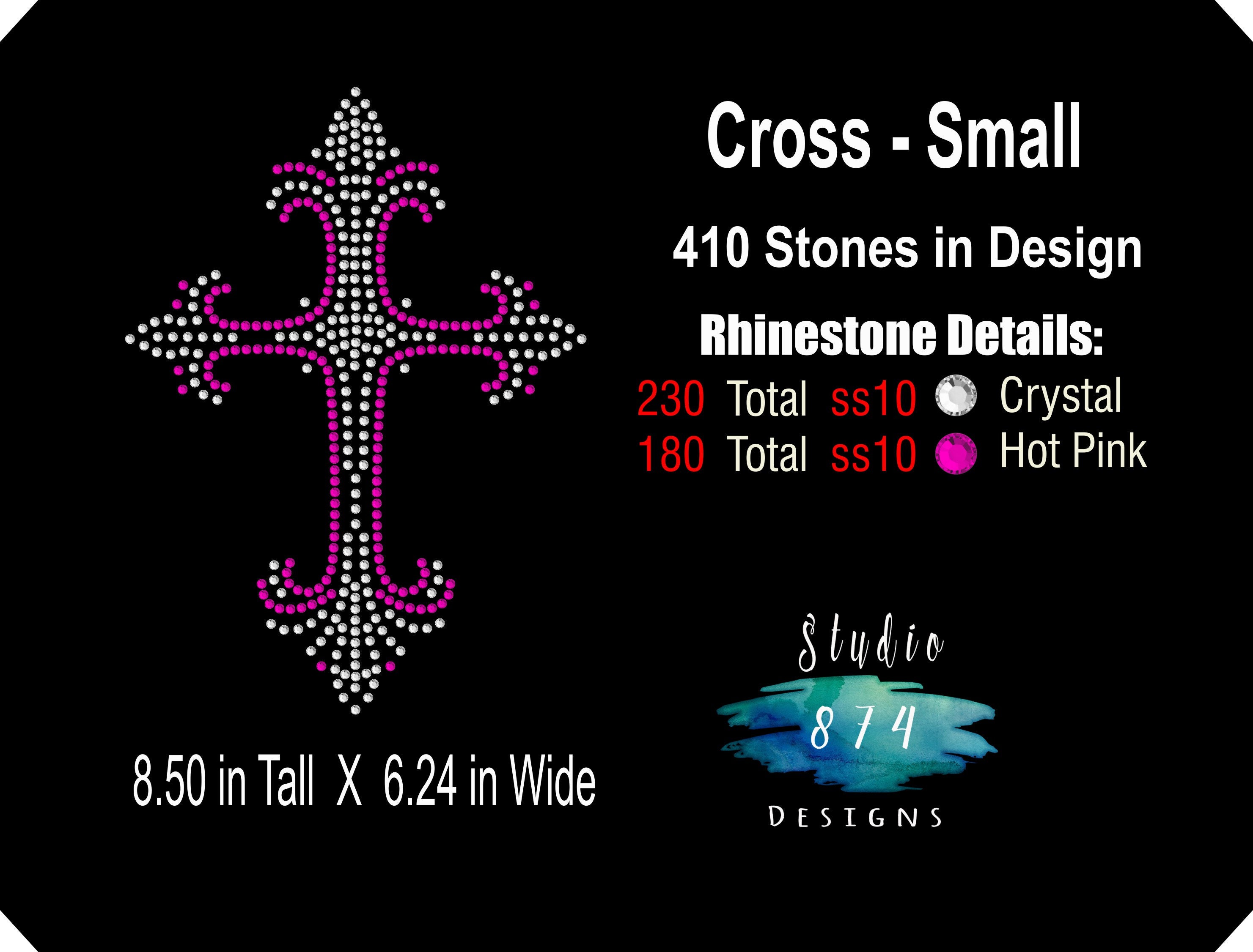 Cross Rhinestone Transfer SVG download Template Pattern | Etsy