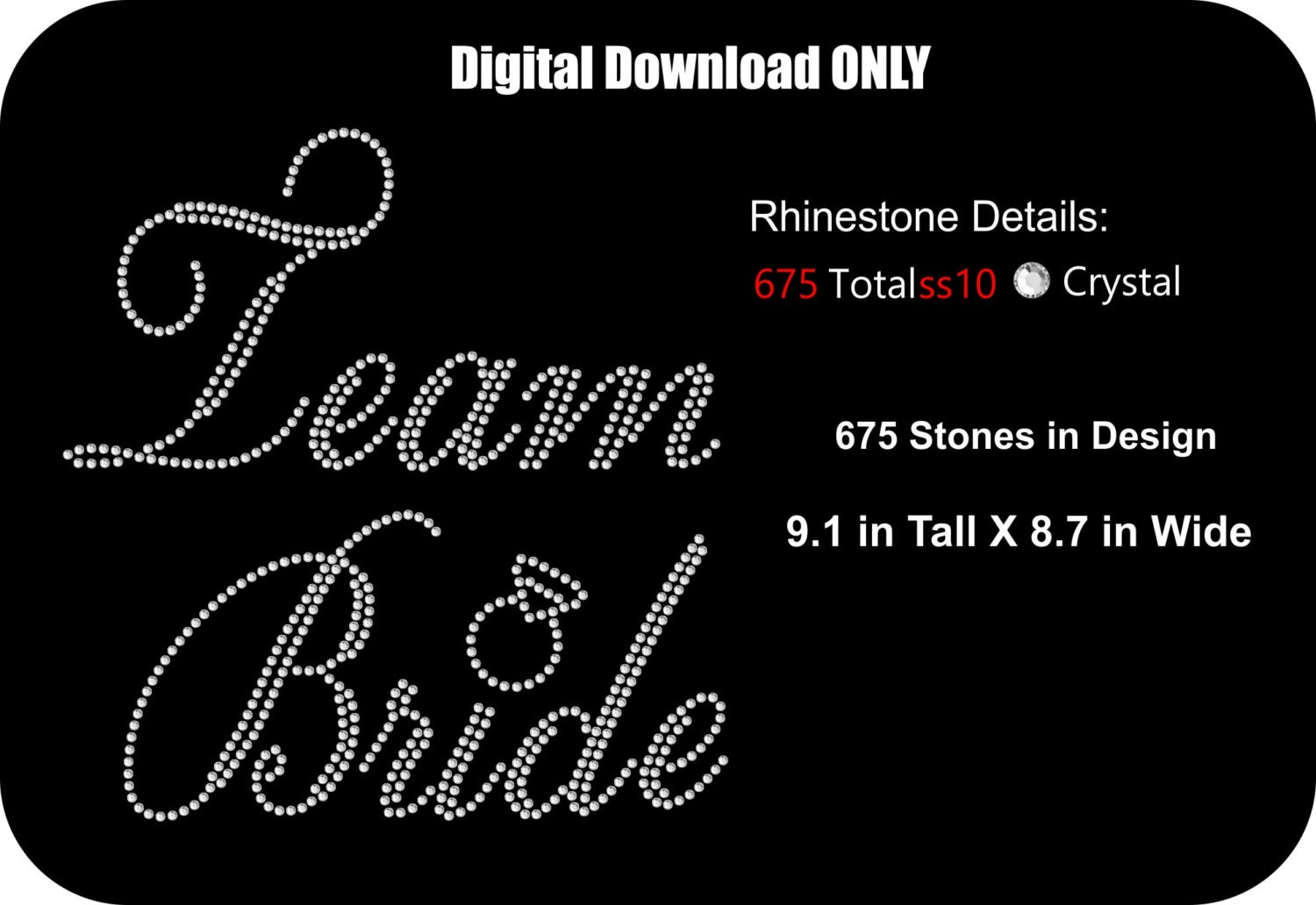 Rhinestone Transfer Template Pattern Bride-bridal-wedding - Etsy