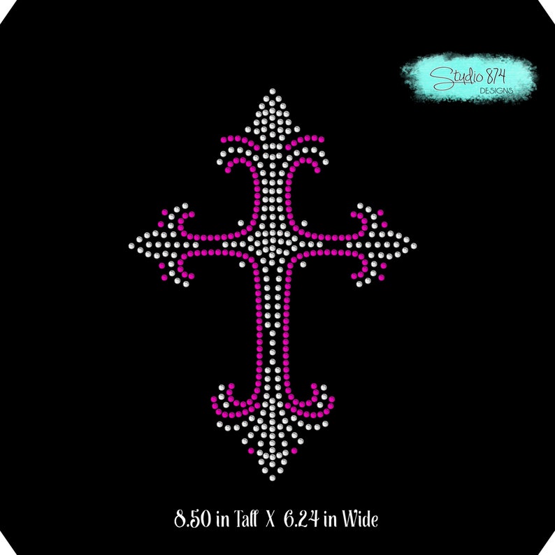 Cross Rhinestone Transfer SVG Download Template Pattern | Etsy