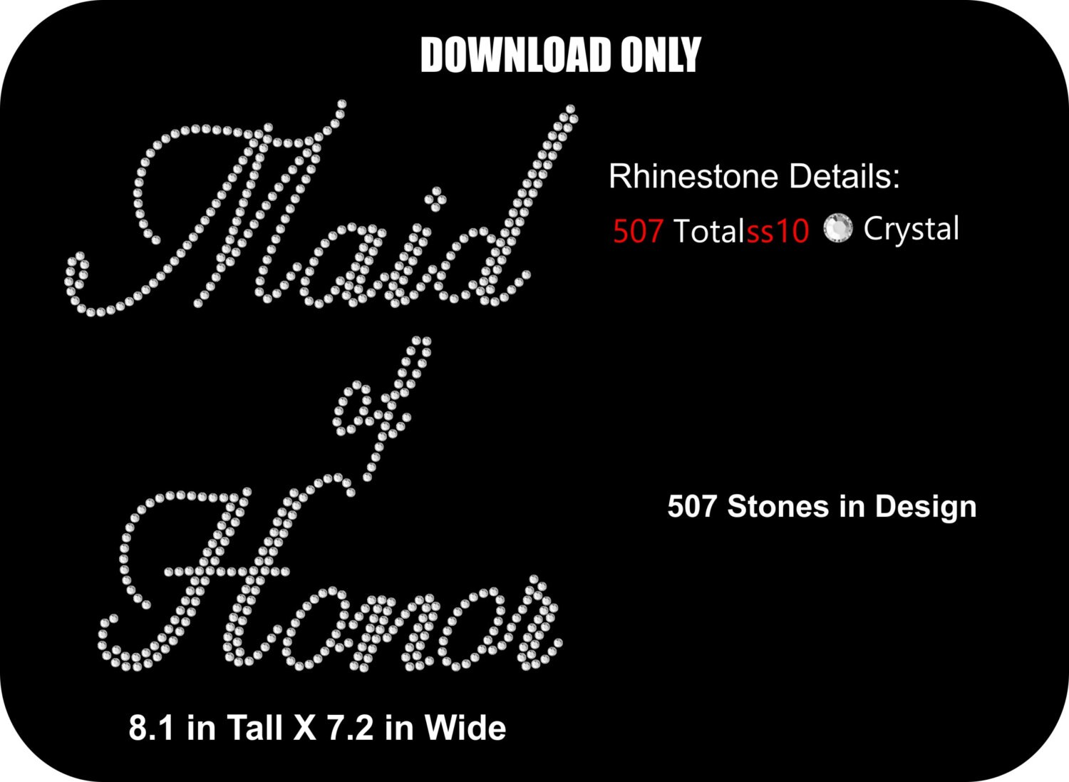 Rhinestone Transfer Template Pattern Bridal Bachelorette - Etsy