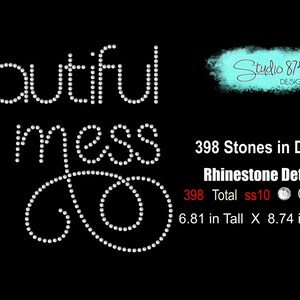 Rhinestone SVG Digital Download - Beautiful Mess Transfer Template ...