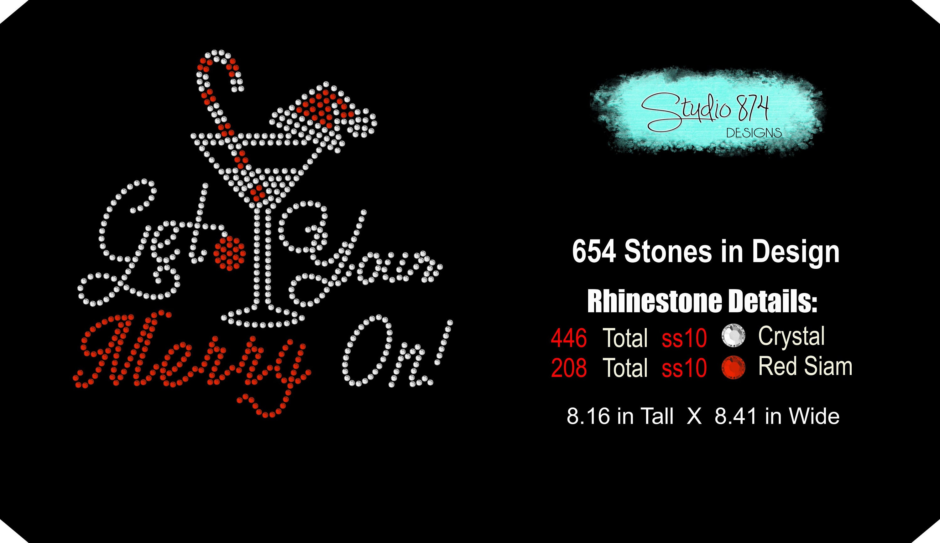 Christmas Rhinestone SVG Template Get Your Merry on EPS | Etsy