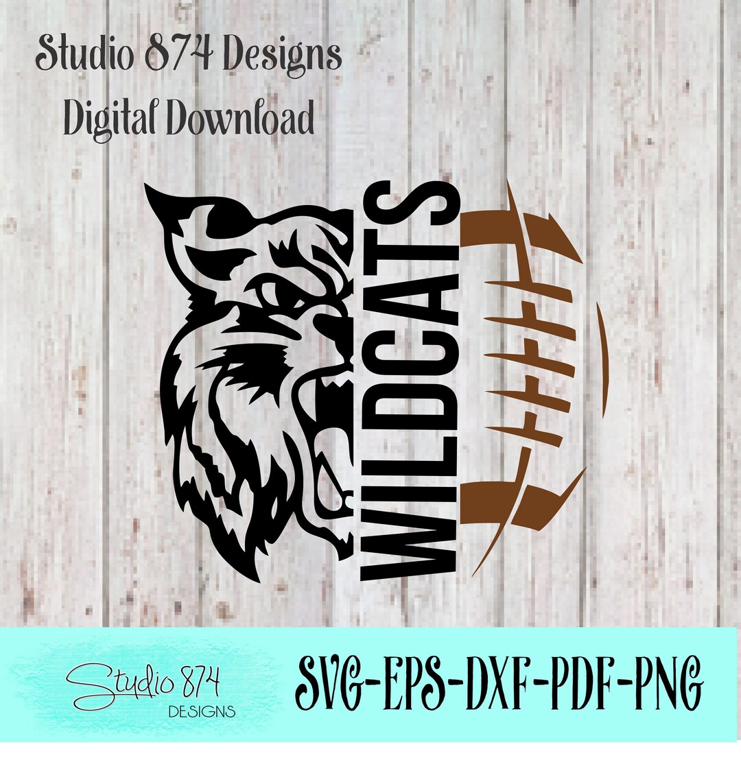 Wildcats Mascot Vector SVG HTV Transfer Template - Football School ...