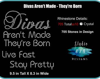 Diva Glam Rhinestone Transfer Template Pattern Stencil | Etsy