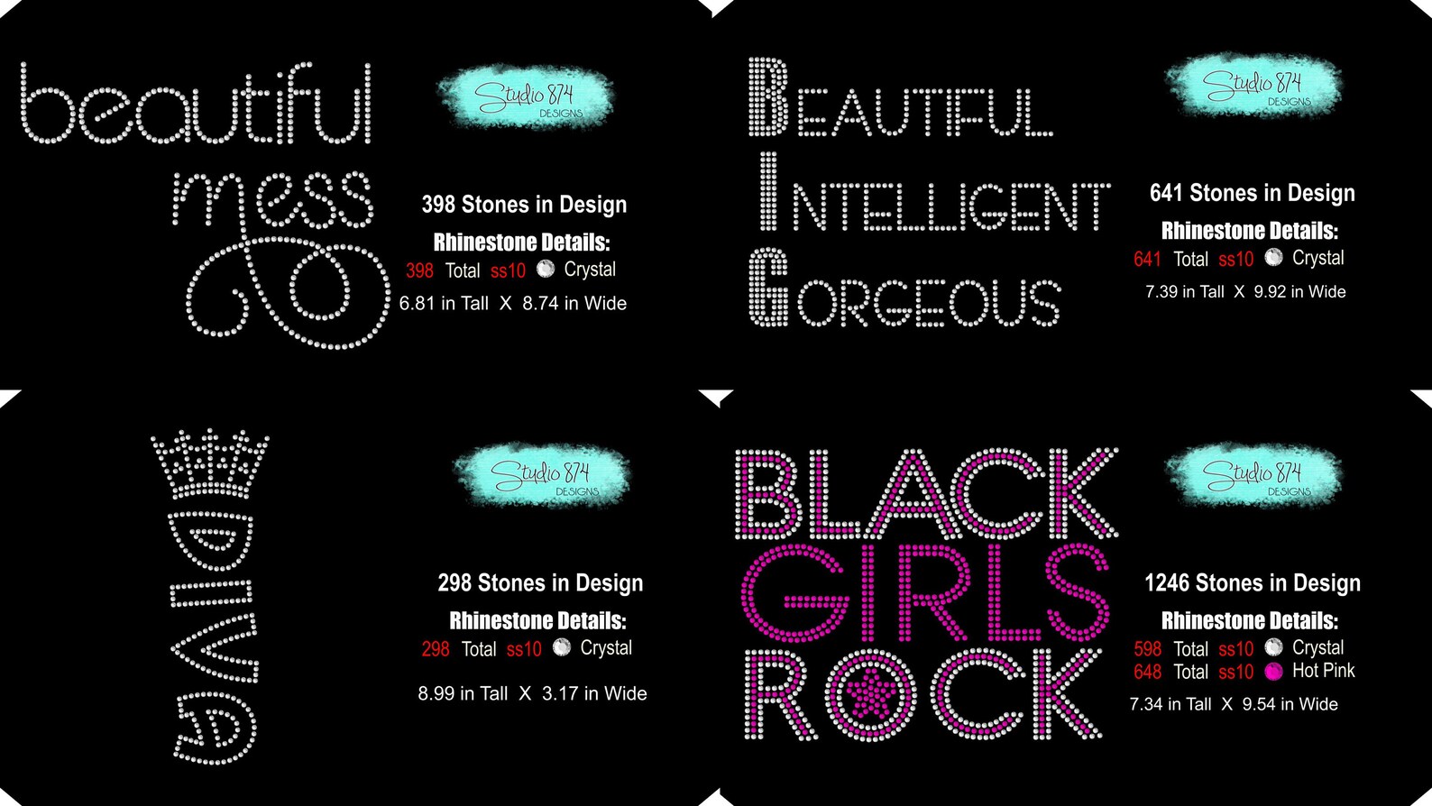 Diva Rhinestone Template MEGA Bundle – SVG, HTV, Faux Rhinestone ...