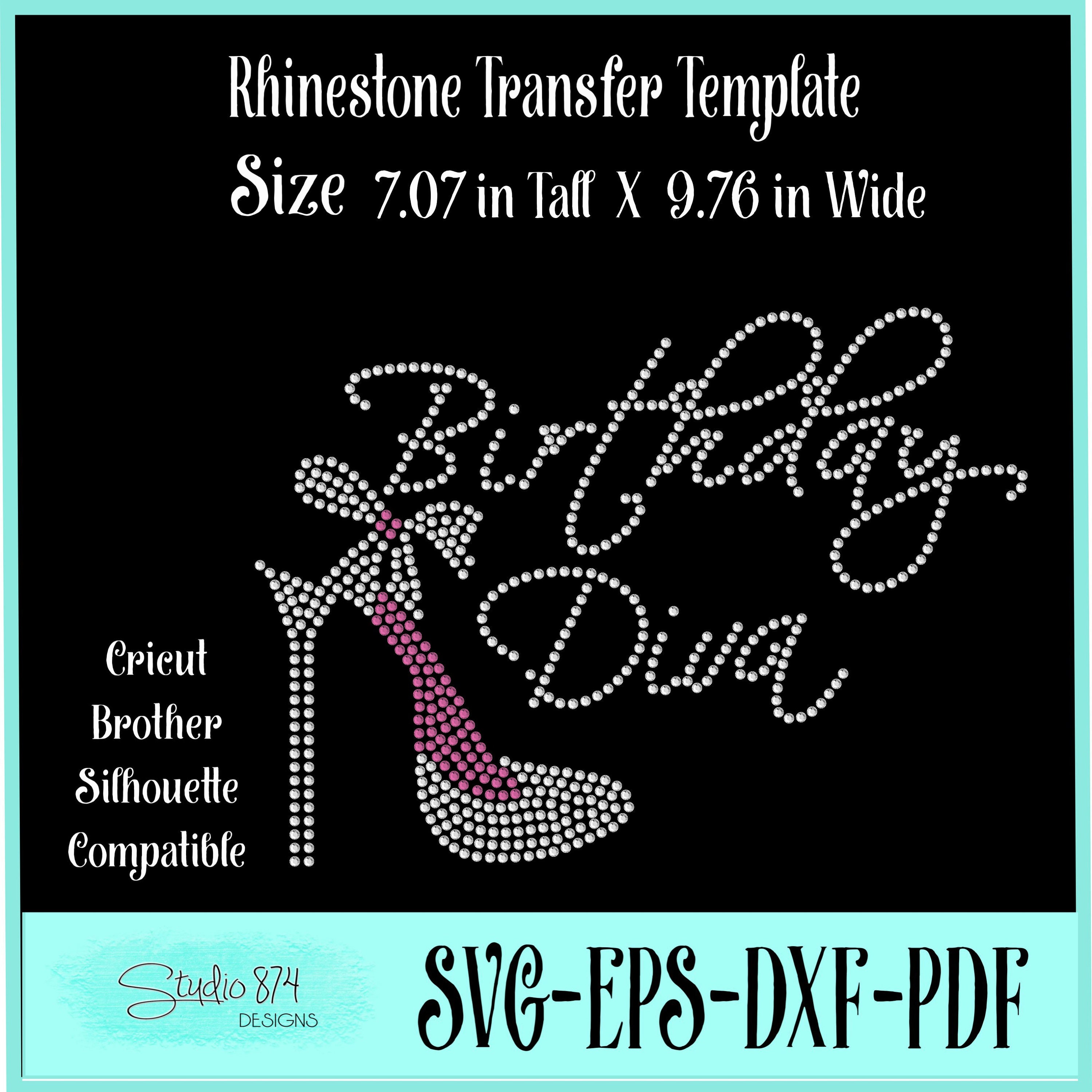 Birthday Diva Rhinestone SVG Transfer Template Digital | Etsy