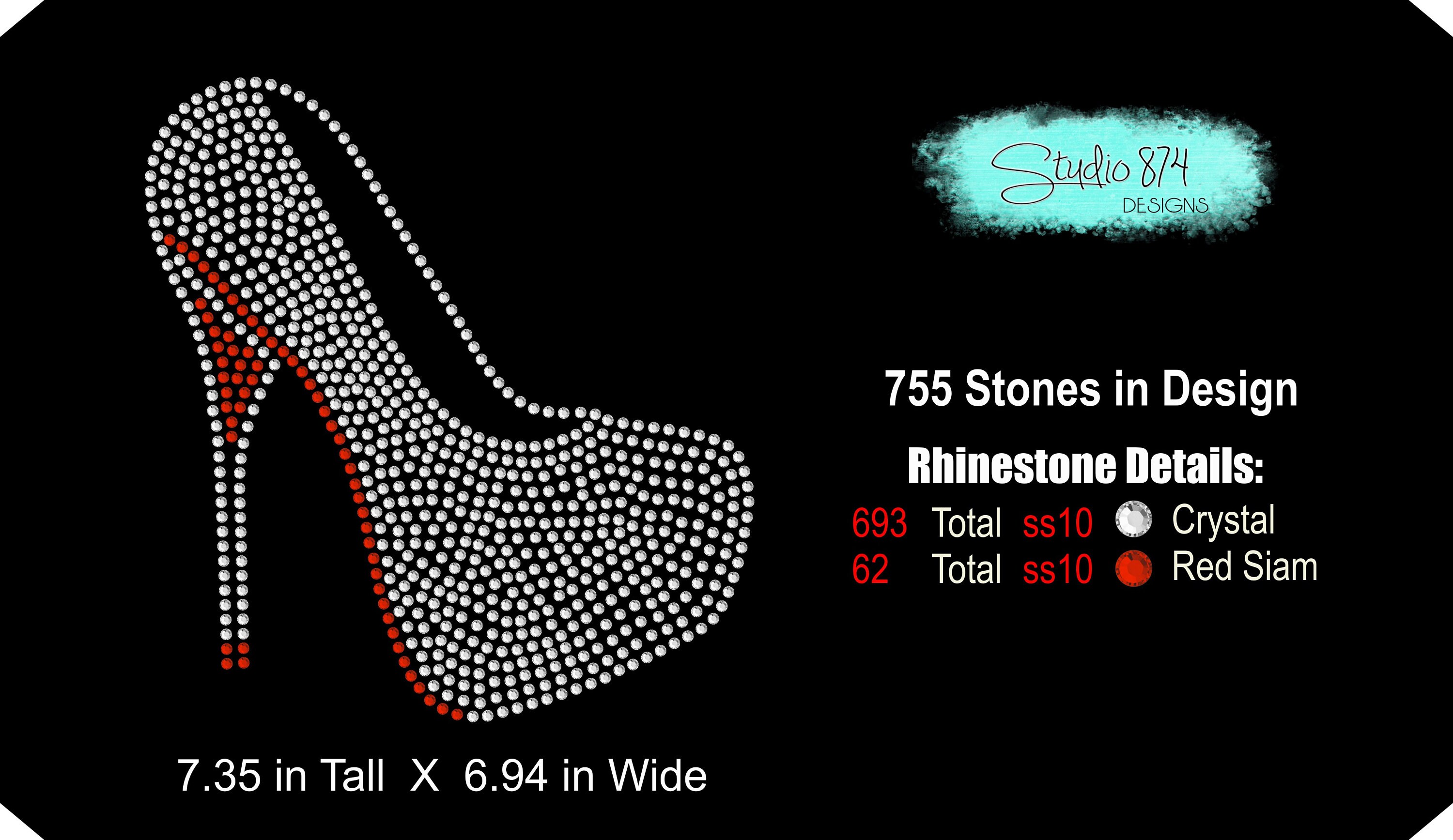 Stiletto High Heel Rhinestone Shoe Instant Download SVG EPS | Etsy