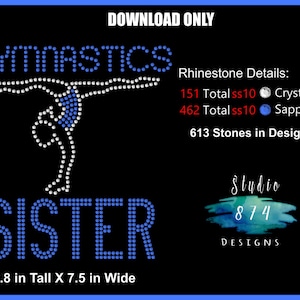 Rhinestone Transfer Template Pattern Stencil - Gymnastics Sister ...