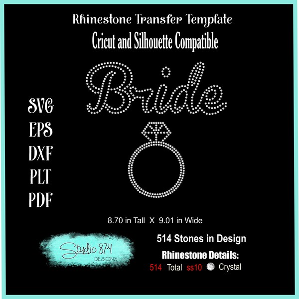 Rhinestone Wedding Ring Template - Etsy