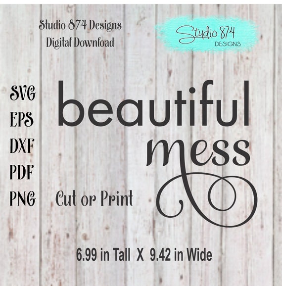 Beautiful Mess Vinyl Transfer Template Pattern DOWNLOAD | Etsy