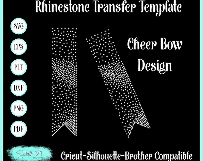 Complete Set of Printable Cheer Bow Template and Loop Graphic Placement ...