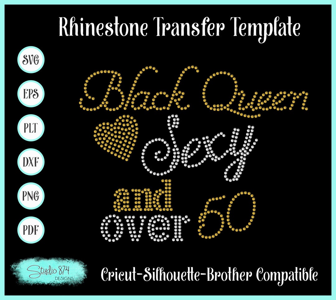 Black Queen Rhinestone SVG Template - EPS Instant Download - Birthday ...