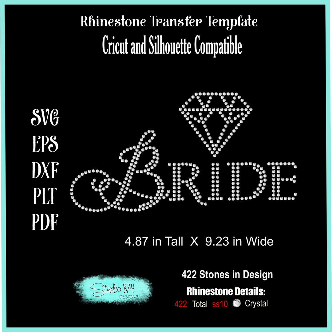 Bride Rhinestone Transfer Template for Bride-wedding-bachelorette - Etsy