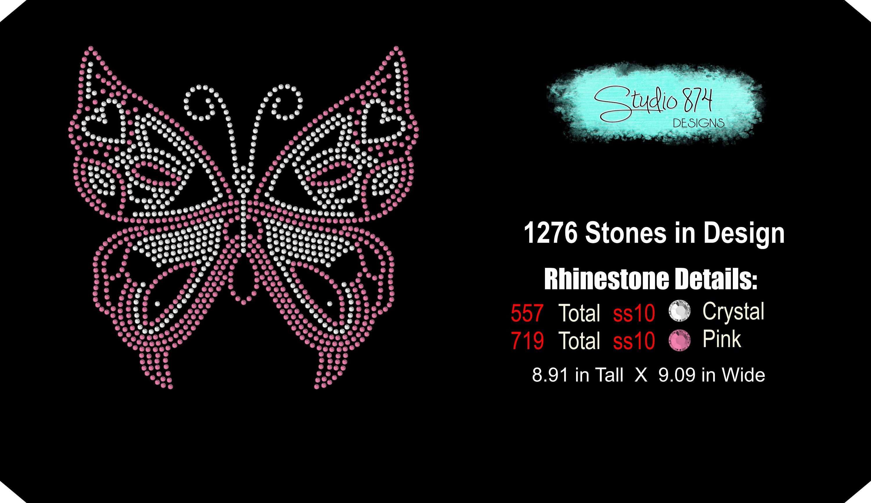 Butterfly Rhinestone SVG Template EPS Instant Download - Etsy
