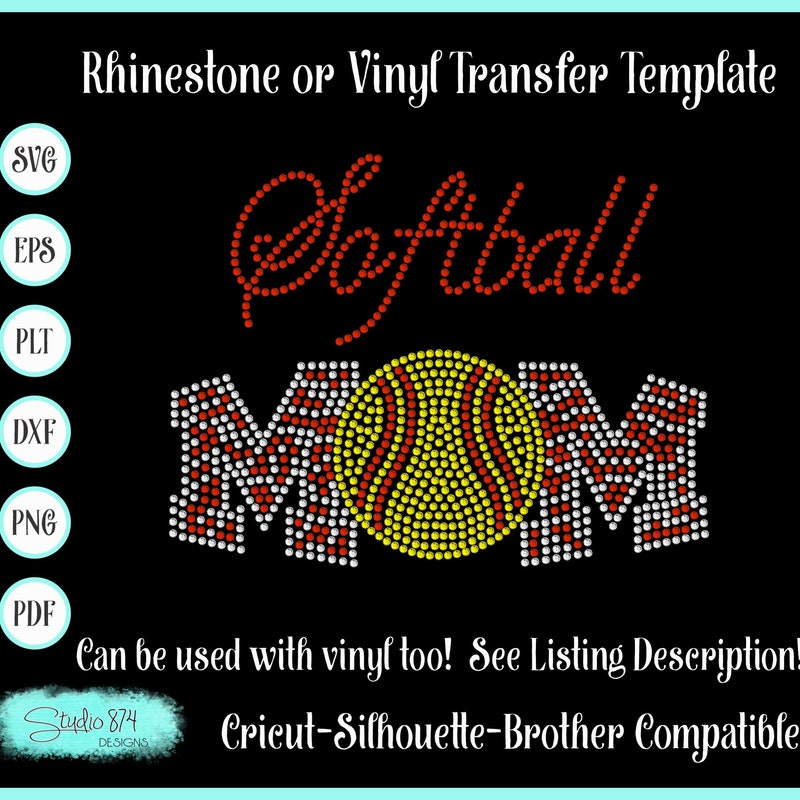 Softball Rhinestone - Etsy