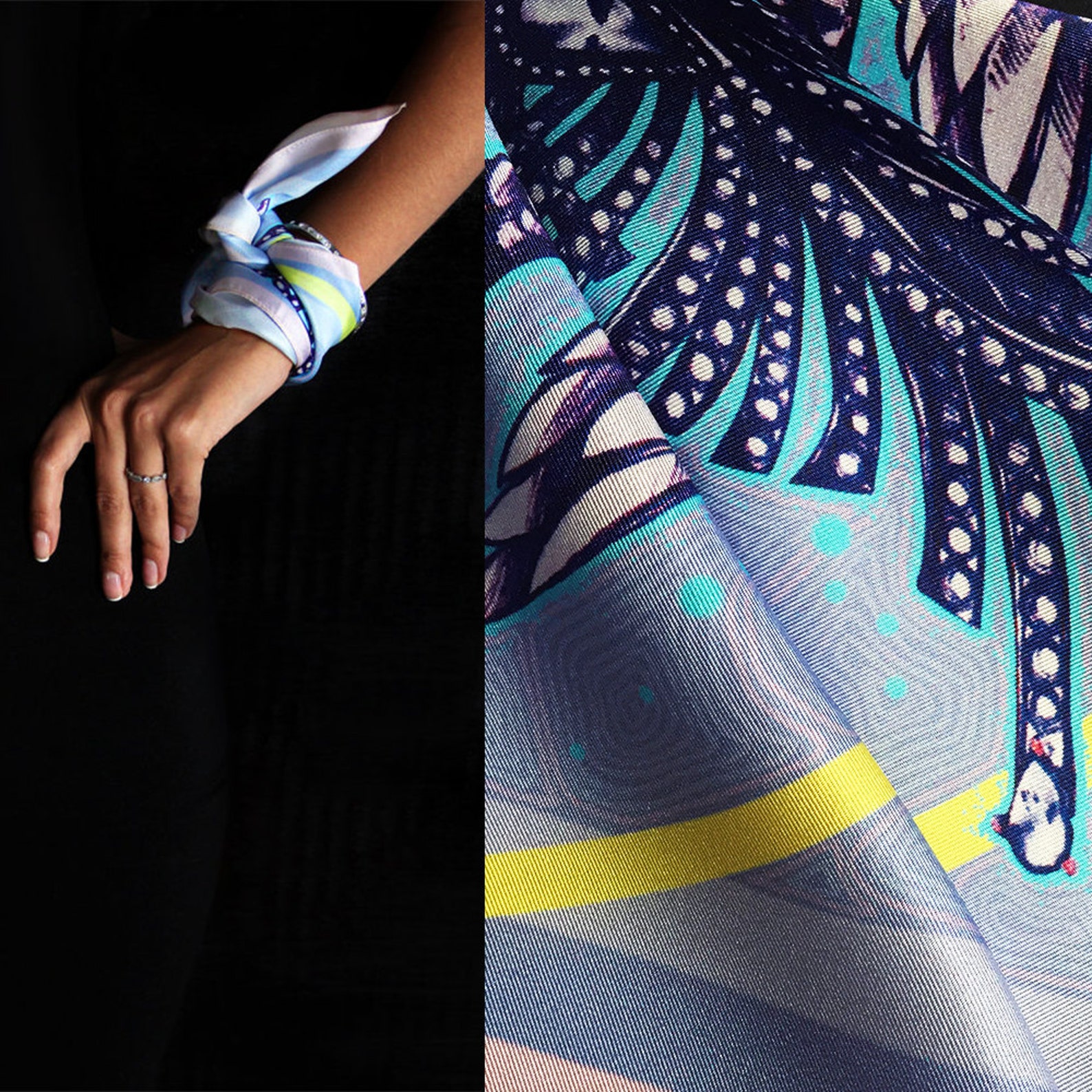 Birds Silk Scarf Feather Print Scarf Gift for Her Scarf - Etsy