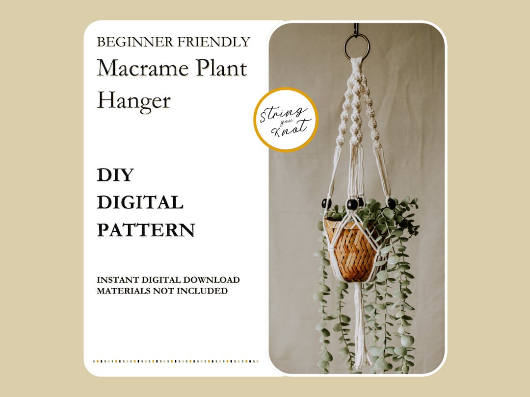 DIGITAL Download | DIY Macrame Plant Pot Hanger PDF Document | Step-by ...