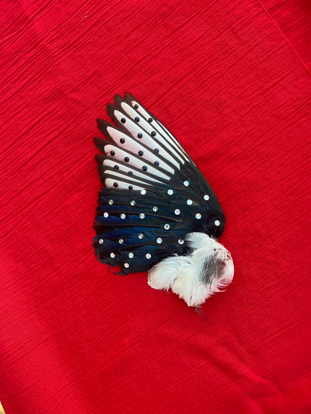 A Magpie Wing Smudge Fan With Crystals - Etsy