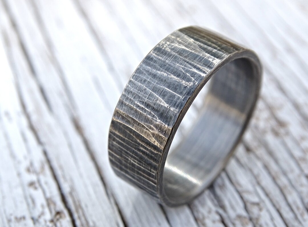 Rustic Mens Ring, Mens Wedding Band, Rustic Wedding Ring, Cool Mens ...
